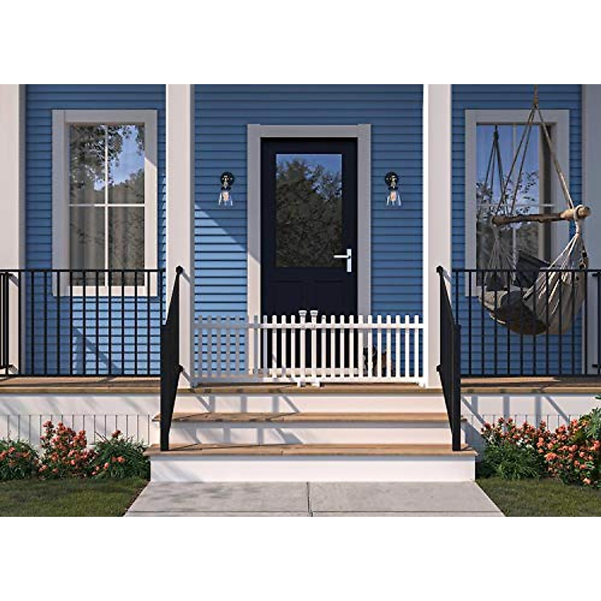 Zippity Outdoor 22in H x 44in W White Vinyl Portable Puppy Dog Fence Kit ZP19055 (2 Pack)