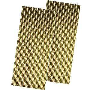 Gold Foil Paper Straws - Wedding Supply - Solid Color Drinking Straws - 7.75 Inches - 50 Pack Outside the Box Papers Brand