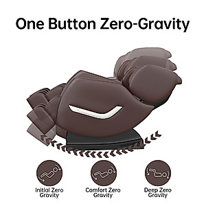 SMAGREHO 2024 New Massage Chair, Zero Gravity and Full Body Airbags Massage, 6 Auto Modes, 8 Fixed-Point Massage Rollers and Waist Heating (Brown)