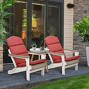 BPS Patio Chair Cushions for Adirondack Chairs, High-Back Design, 52"x20"x2.5" Olefin Fabric Slipcovers with Ties, for Outdoor Furniture, Set of 2