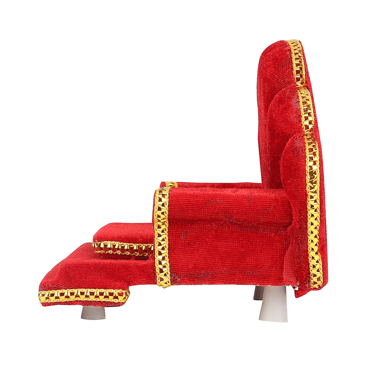 NAVRANG Wooden Laddu Gopal's Meenakari Singhasan for Mandir/God Idols/Pooja Chowki/Kanhaji Sinhasan Red Colour