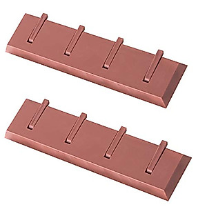 Hoshen 2PCS Non-Punch Hook Bathroom, Towel Rack, Household Wall-Mounted Coat Rack, Plastic Straight Hook - Crimson