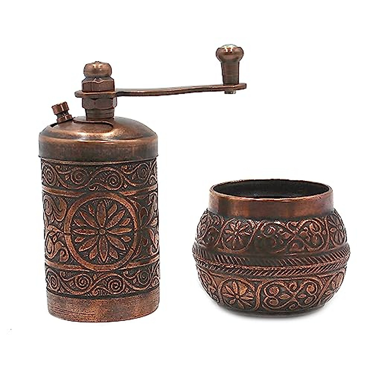 Küchengeräte Decorative Black Pepper & Coffee Grinder Refillable Turkish Spice Mill with Adjustable Coarseness - Manual Pepper Mill with Handle - Spice Grinder Metal with Hand Crank - Best Gift Idea