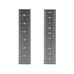 QWORK Aluminum Alloy 45 Degree Angle Ruler, Woodworking Carpenter Imperial Metric Square Triangle Ruler Angle Measurement Workshop Measurement Tool