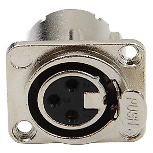 BNKENX 2Pack XLR Female Jack 3 Pin XLR 3 Pin Female Chassis Panel Mount Socket Connector XLR Jack Socket Chassis XLR Wire Connector Microphone Audio Professional Quality Nickle Plated Connector