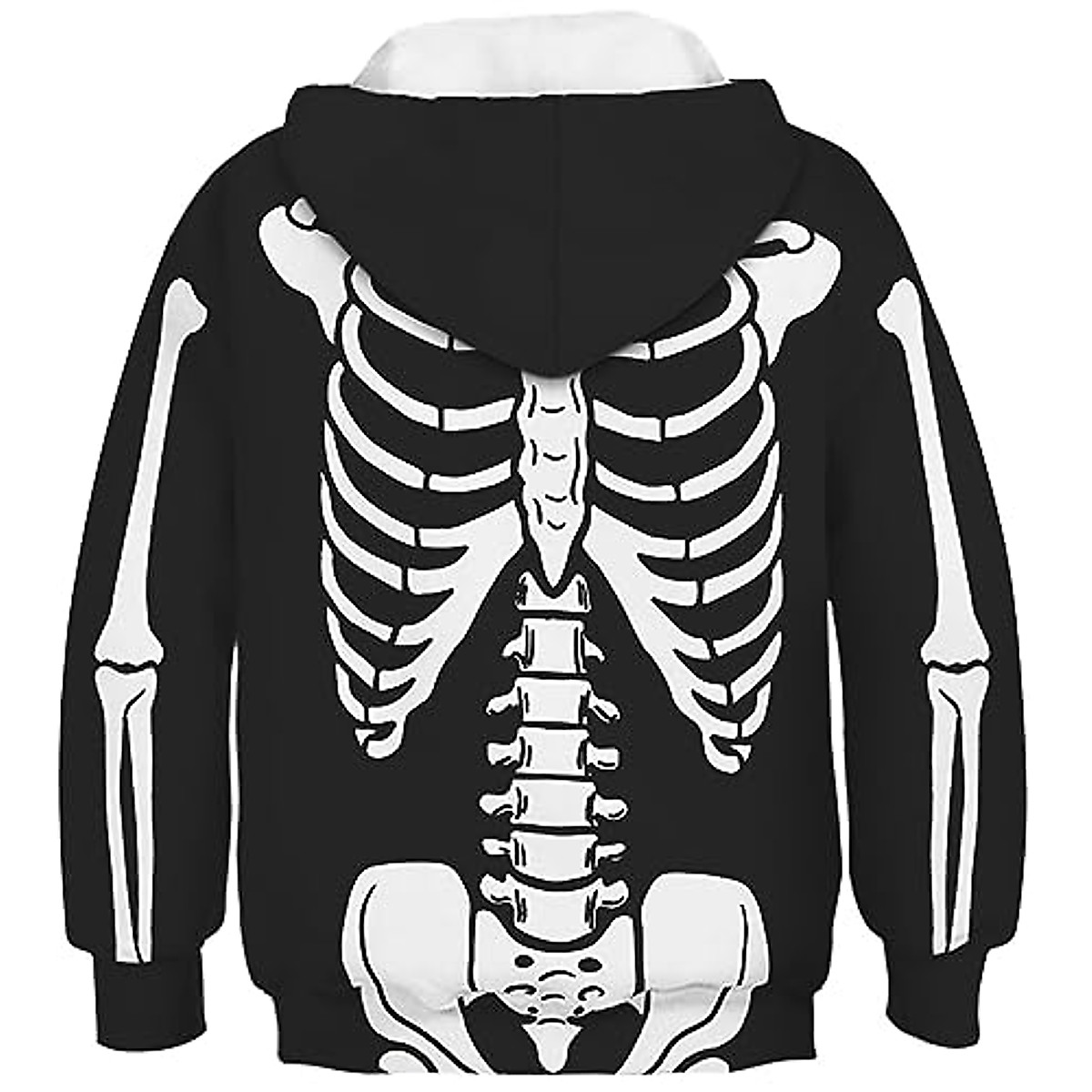 ALUWU Boys Girls Hoodies Kids 3D Print Pullover Sweatshirts With Pocket Cool Funny Long Sleeve Hooded Cute Graphic Comfy Halloween SkeletonHoody for Teens Size 11-12T