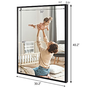 30x40 Inch Poster Frame, Plexiglass, Set of 2, Black Snap Frames, Front-loading Frame, Coating Aluminum Profile, Display Horizontally & Vertically