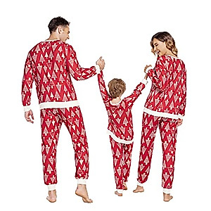 Ekouaer Matching Family Pajamas Set Christmas Pjs Holiday Sleepwear Sets Printed Long Sleeve Nightwear