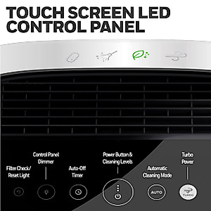 Honeywell InSight HEPA Air Purifier with Air Quality Indicator for Medium-Large Rooms (190 sq ft), Black - Wildfire/Smoke, Pollen, Pet Dander, and Dust Air Purifier (Renewed)