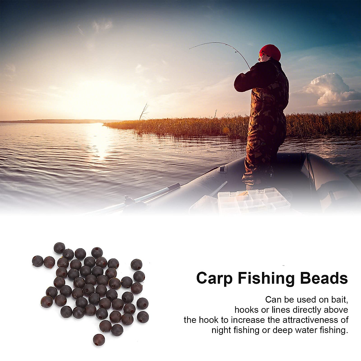 VGEBY Carp Fishing Rig Beads 50pcs Carp Fishing Beads 6mm Diameter Soft Carp Fishing Rig Beads Carp Fishing Accessories(Brown) Portableelectronicdevicemount Other Fishing Tools and Accessories