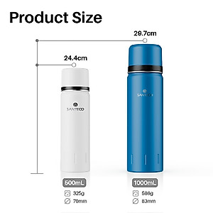 Classic Vacuum Insulated Wide Mouth Flask Bottle, BPA-Free 18/8 Stainless Steel Insulated Beverage Bottle for Cold & Hot Thermos, Keeps Liquid Hot 12hrs or Cold for Up to 24 Hours