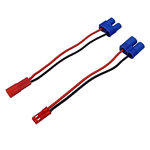 2pairs JST to EC3 Male Female Lipo Battery Connectors Adapter with 10cm 20awg Wire for RC FPV Racing Drone Multicopter Quadcopter Gimbal Aerial Camera RC Cars