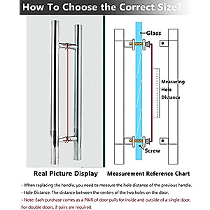 Sliding Barn Door Handle 50/60/ 80/120/ 150 cm Shower Door Handle Replacement, Modern Black Front Door Handles/Satin Nickel Push Pull Handle Bar, Double Sided, Barn Sliding Door ( Size : Length 50cm(2