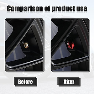 Ziciner 4 PCS Car Tire Valve Caps, Spiked Aluminum Alloy Tire Trim Accessories, Dustproof Tire Wheel Stem Covers, Universal Air Stem Cap for Auto, Trucks, SUVs, Bicycles and Motorcycles (Red)