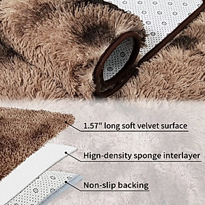 COZYLOOM Large Shag Rug 9x12 Modern Shag Area Rug Thick Plush Brown Rug Ultra Soft Fluffy Rug High Pile Non-Shedding Shaggy Rug Living Room Bedroom Kids Baby Room Playroom Dorm Indoor Throw Carpet