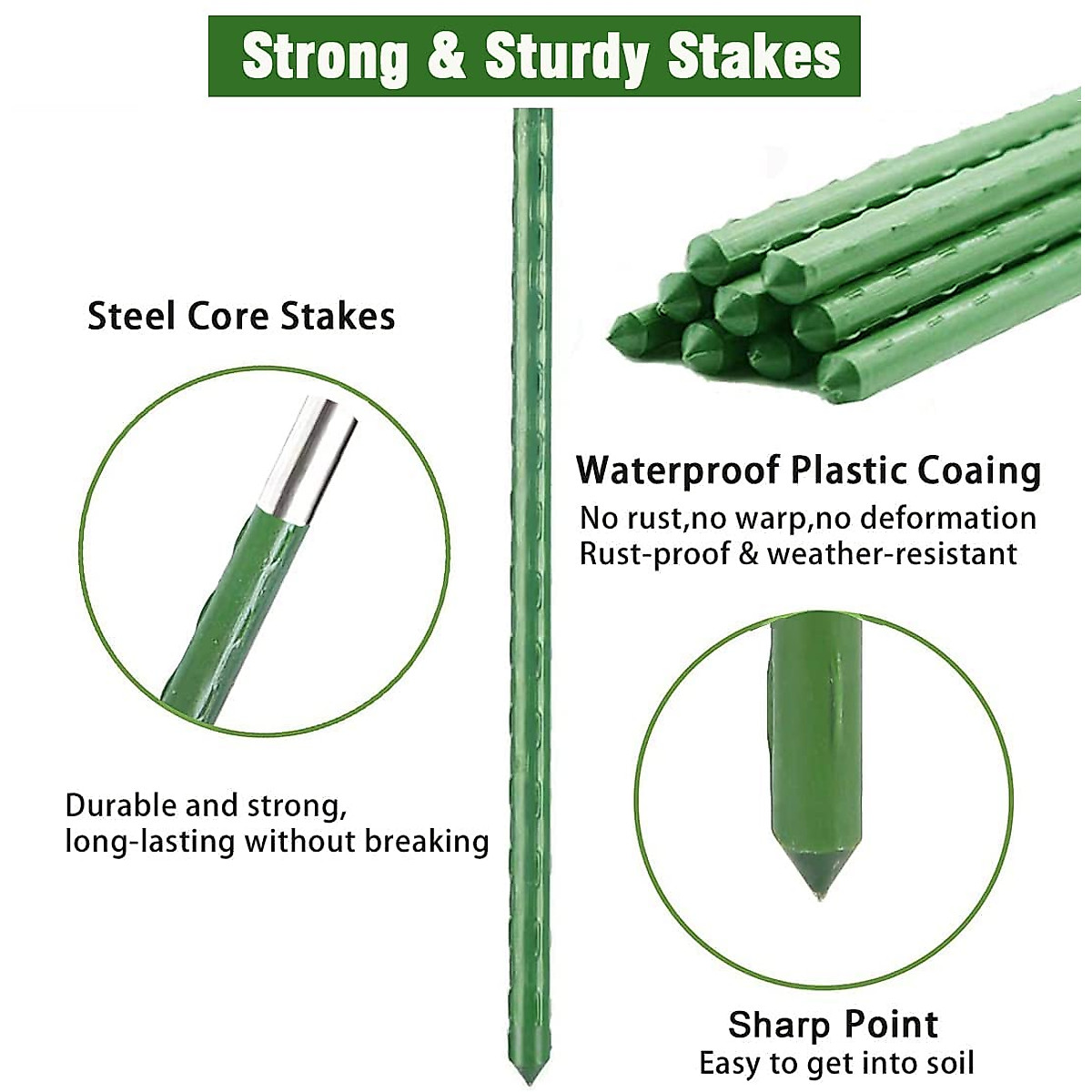 4ft 3-Pack Tomato Cage for Garden Plant Cages, Up to 48inch Plant Supports Tomato Trellis Stakes for Potted Plants, Heavy Duty Tomato Cages Cucumber Trellis for Garden Vertical Climbing Plants Flowers