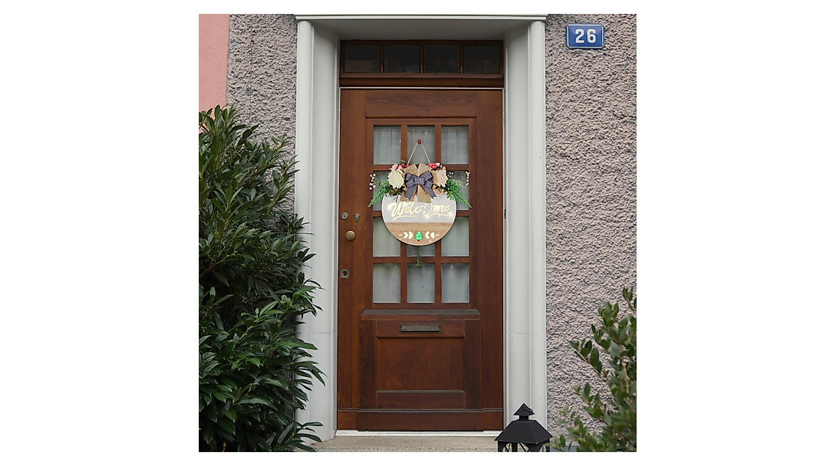 Interchangeable Welcome Sign with Light - Seasonal Decor for Front Door