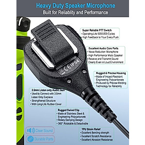 commountain Speaker Mic with Reinforced Cable for Motorola Radios XPR 3500e, XPR 3300e, XPR 3500, XPR 3300, XPR3500e, XPR3300e, XPR3500, XPR3300, XPR Noise Reduction Shoulder Microphone-5 Pack