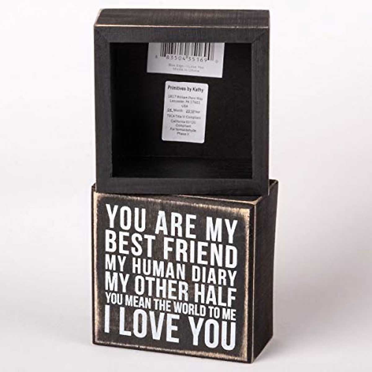 Primitives by Kathy 35169 Box Sign, 3.5" x 3.5", My Other Half , Black