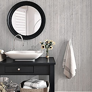 WESTICK Grey Wood Wallpaper Peel and Stick Modern Wood Contact Paper for Walls Self Adhesive Wallpaper for Bedroom Wood Grain Contact Paper for Countertops Waterproof Cabinet Wallpaper 15.8"x196"