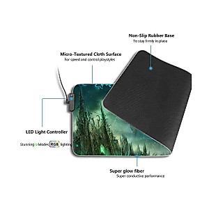 RGB Professional Gaming Mouse Pad for Illidan Stormrage,Mousepad with 12 Lighting Modes & Anti-Skid Rubber Base,Large Laptop Desk Pad,Computer Keyboard and Mouse Combo Pads Mouse Mat 35.4x15.7 inch