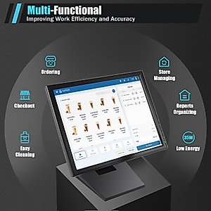 NG NOPTEG 17" LED Touch Screen Monitor LCD Display USB VGA w/POS Stand Retail Restaurant