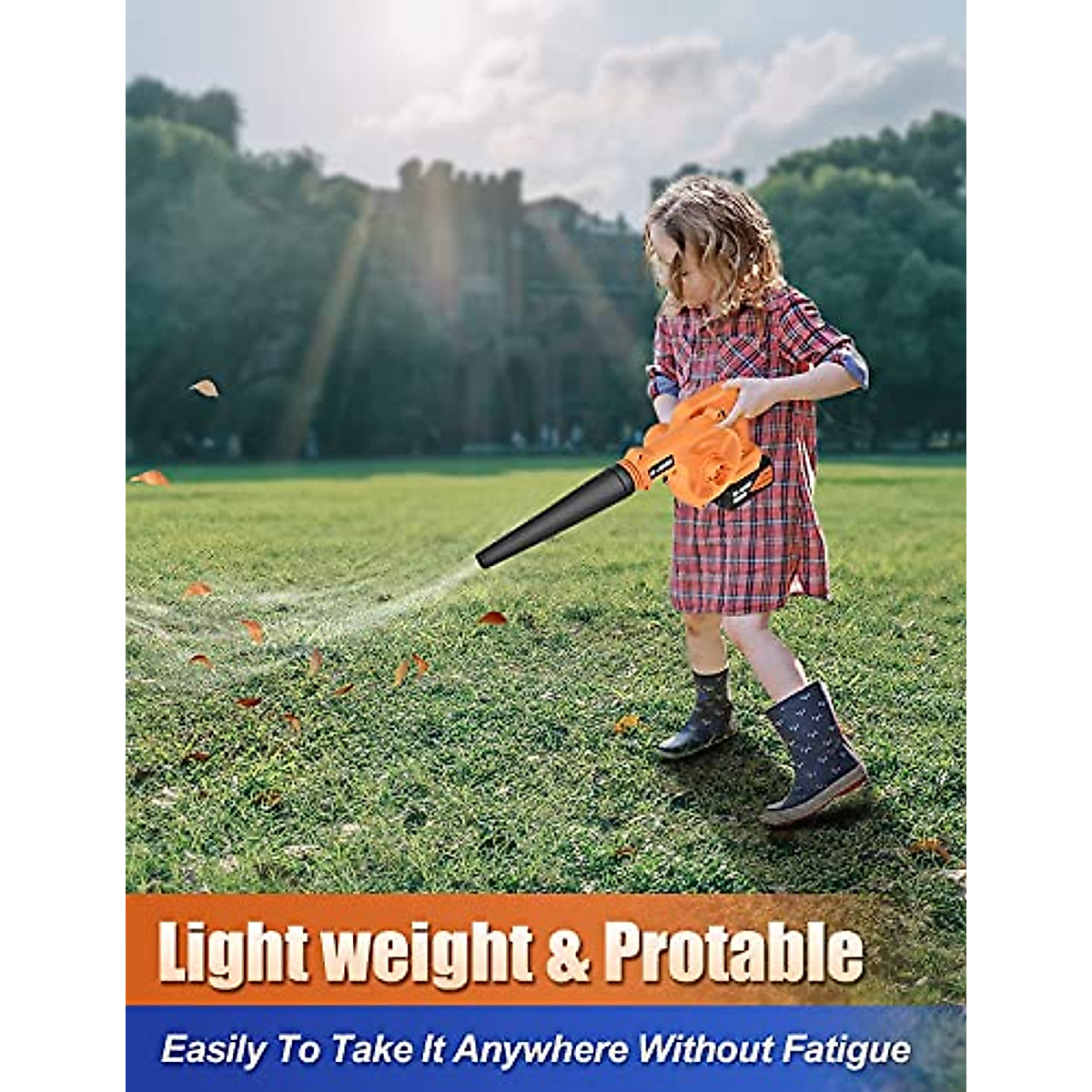 Blower Cordless，with 21V 4.0 Ah Lithium Battery Powered , 2 in 1 Sweeper & Vacuum for Clearing Dust,,Car Vacuum, Patio/Deck/Garden Cleaning, Garage Dusting