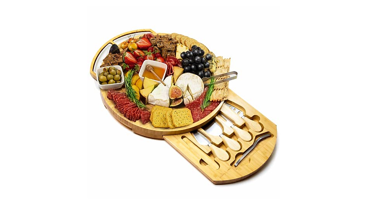 Round Cheese and Charcuterie Board Set - 13", Round Charcuterie Board ...