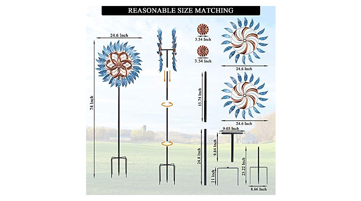 Large Metal Wind Spinner for Gardens and Yards | Durable Outdoor Decor