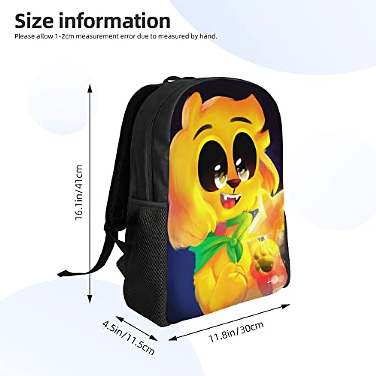 Hei Bai.JZQ Outdoor Durable Multifunction Casual Canvas Bag Cartoon Backpack Daypack Bookbag
