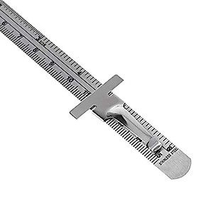 HELYZQ 6inche Stainless Steel Pocket Rule Handy Ruler with inch 1 32 mm Metric Graduations, Silver