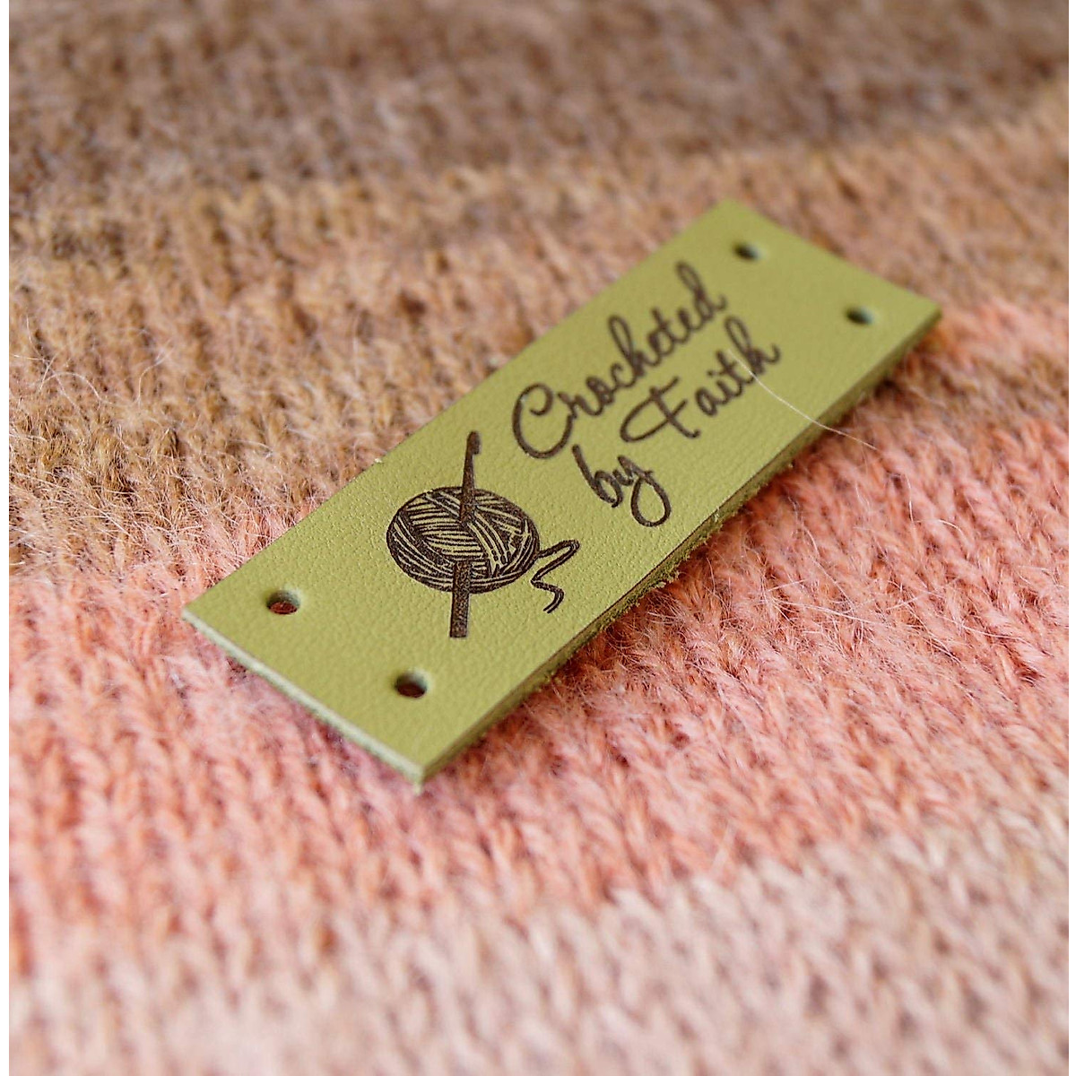Custom garment labels, leather labels, personalized logo tags, clothing leather labels, knitting tags, labels for crochet products, 25 pc