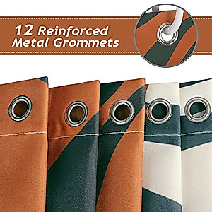 Bonhause Abstract Boho Leaf Shower Curtain Mid Century Modern Minimalist Art Decorative Bath Curtain 72 x 72 Inch Polyester Fabric Waterproof Bathroom Curtain with 12 Hooks