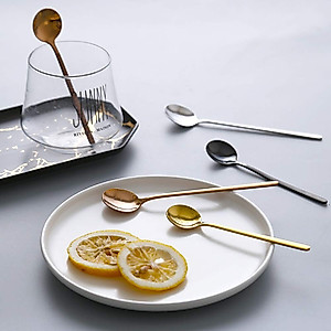 BENEKIY 10 Pack Espresso Spoons,Black Plated Stainless Steel Mini Teaspoons Set for Coffee Sugar Dessert Cake Ice Cream Soup Antipasto Cappuccino