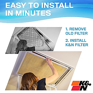 K&N 14x25x1 HVAC Furnace Air Filter, Lasts a Lifetime, Washable, Merv 11, the Last HVAC Filter You Will Ever Buy, Breathe Safely at Home or in the Office, HVC-11425