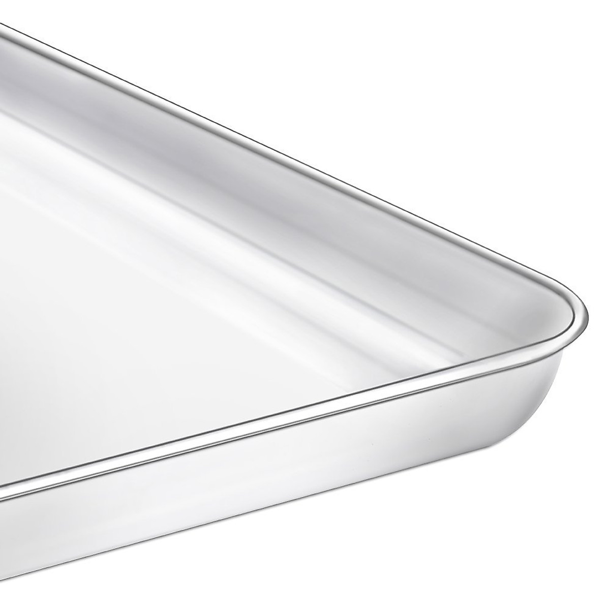 Small Stainless Steel Baking Sheets,Mini Cookie Sheets, Toaster Oven Tray Pan Rectangle Size 9.4Lx7Wx1H inch Non Toxic & Healthy,Superior Mirror Finish & Easy Clean by HEAHYSI, Dishwasher Safe