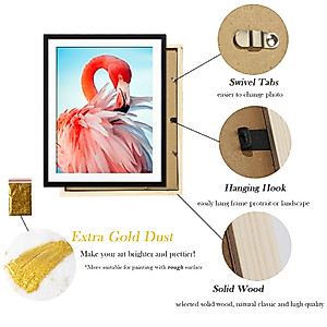 Black 12x16 Wood Picture Frame Diamond Painting Frames 30x40cm Display Pictures 10x14 in/ 25x35cm with Mat or 12x16in / 30x40 cm Without Mat 12 x 16 Frame for Diamond Art Poster Photo Wall Mounting