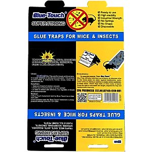 18 Blue-Touch Mouse Glue Traps, Professional Sticky Glue Traps/Boards for mice/ Insect/Lizard/Spider/House pests. 8.5 X 5.5 Inches – 18 Traps/Pack