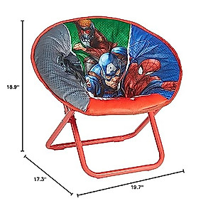 Avengers Toddler 19” Folding Saucer Chair with Cushion, Metal, Ages 3+