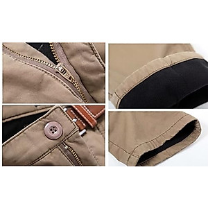 Tactical Trousers Mens Fleece Lining Winter Warm Camping Hiking Pants Multi Pockets Combat Cargo Work Pants