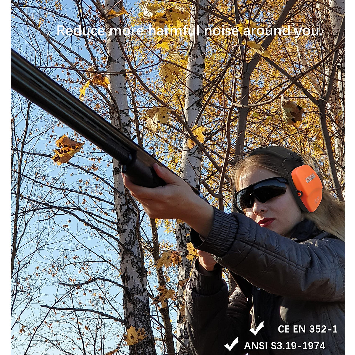 PROHEAR 016 Shooting Ear Protection Earmuffs 2 Pack, NRR 26dB for Gun Range, Hunting - Fruit Green and Orange