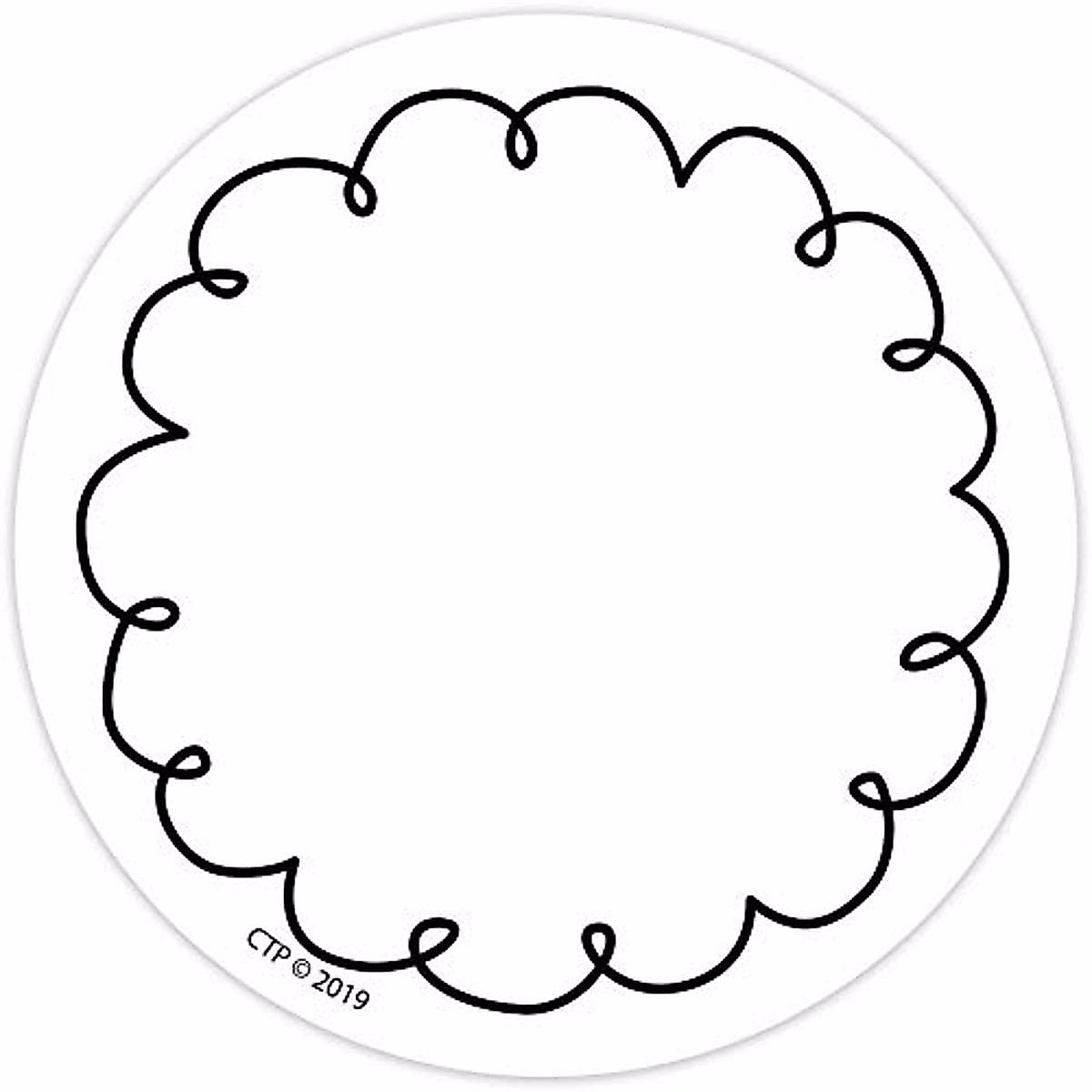 Creative Teaching Press Loop-de-Loop 3" Designer Cut-Outs (8769), White, Black