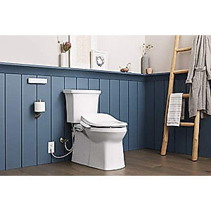 KOHLER 27142-CR-0 PureWash E700 Elongated Heated Bidet Toilet Seat with Remote Control, Bidet Warm Water, Adjustable Bidet Sprayer for Existing Toilets, White