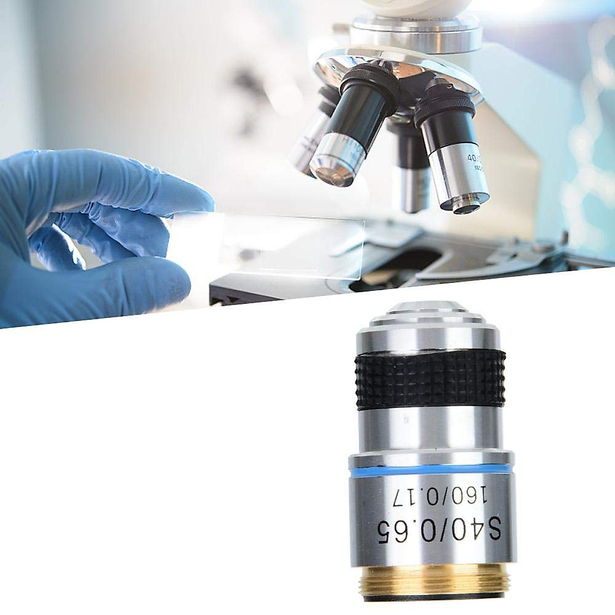 Achromatic Objective Lens，40X 185 Biological Microscope Achromatic Objectives Lens 160/0.17 Achromatic Microscope Objective Microscope amscope