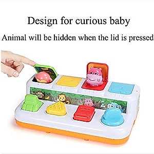 YMDLY Toys Animal Park Interactive Pop Up Music Toy,Up- Early Education Activity Center Toy, Ages 7 8 9 10 11 12 Months and up Infant Toddlers Toys.
