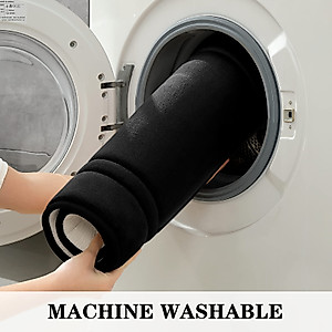 BYSURE Black Memory Foam Bath Mat, Non Slip Extra Soft Absorbent Machine Washable, Bathroom Rugs Sets 3 Piece for Toilet Shower Sink