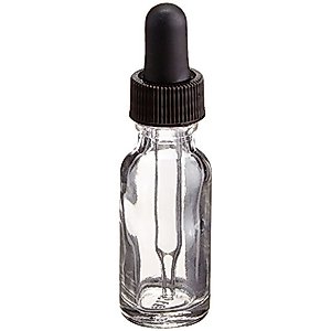 Premium Vials B35-36CL Boston Round Glass Bottle with Dropper, 1/2 oz Capaciy, Clear (Pack of 36)