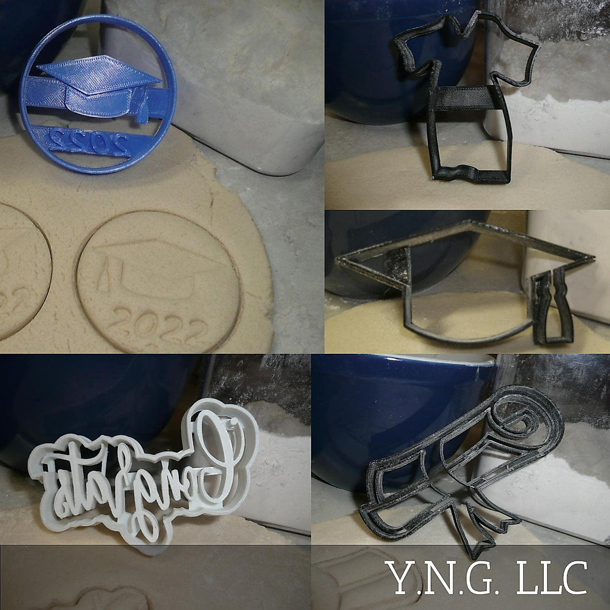 2022 GRADUATION KIT GRAD CAP GOWN DIPLOMA CONGRATS SET OF 5 COOKIE CUTTERS MADE IN USA PR1229