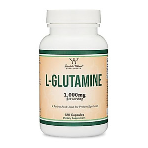 L Glutamine Capsules - No Fillers (1000mg Servings, 120 Capsules) Non-GMO, Gluten Free, Keto Safe, Vegan Friendly, Third Party Tested (for Endurance and Gut Health) by Double Wood