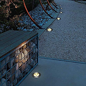 Outdoor In-Ground Lights 12W Increases Home Security Recessed Garden Park Lawn Pathway Lighting LED Underground Light Landscape Features Super Bright Well Light (Color : Warm Light)